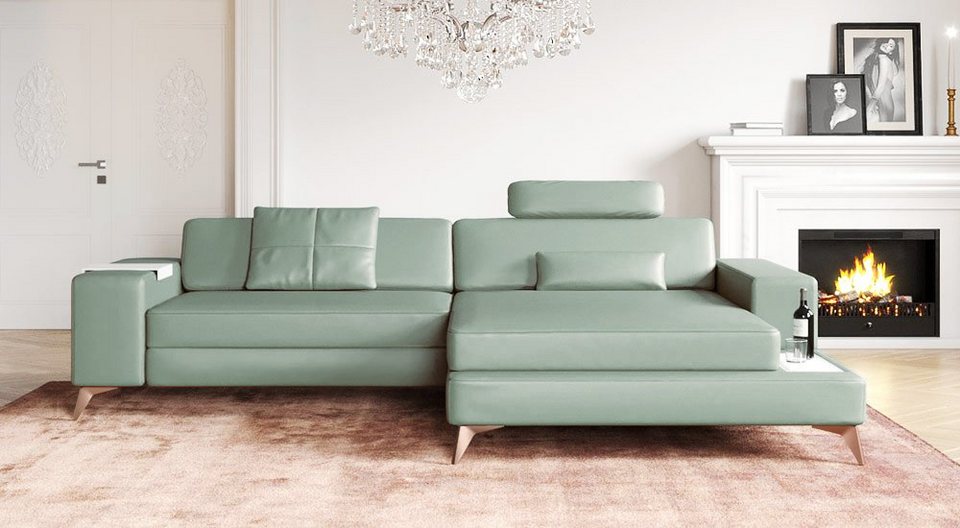 Bullhoff Ecksofa Ecksofa Leder Eckcouch L Form Designsofa Led